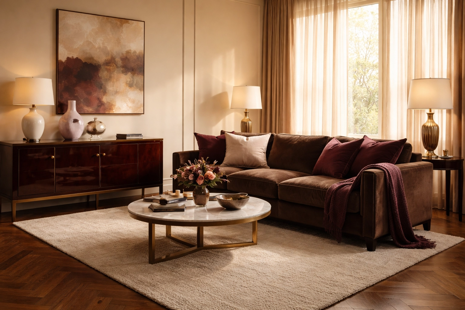 Chocolate Brown, Burgundy, and Soft Pastels: 15 Luxury Furniture Color